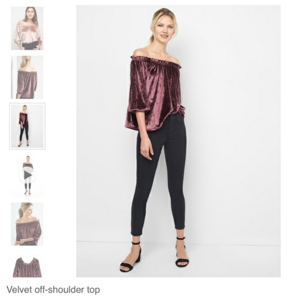 GAP | Tops | Gap Velvet Off Shoulders Top | Poshmark
